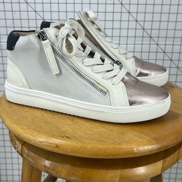Blondo | Shoes | Blondo Genesis White Rose Gold Metallic Hidden Wedge ...